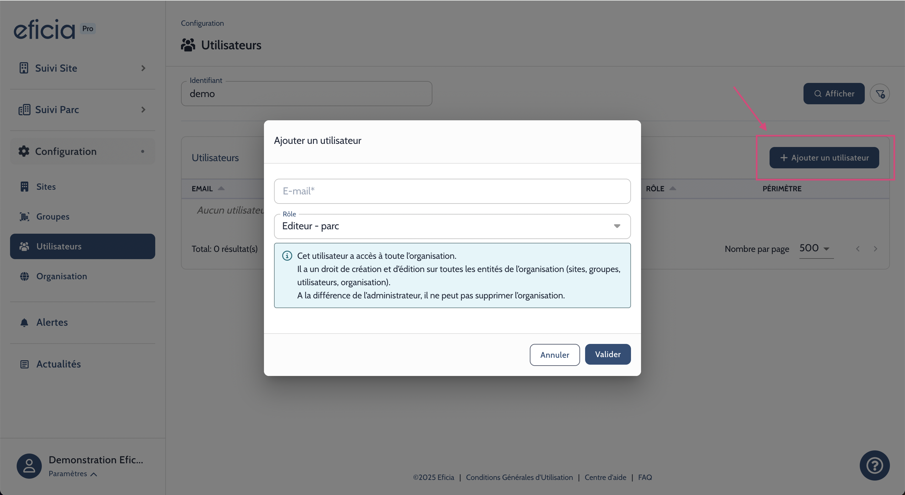 Arten von Nutzern – Eficia-Hilfezentrum